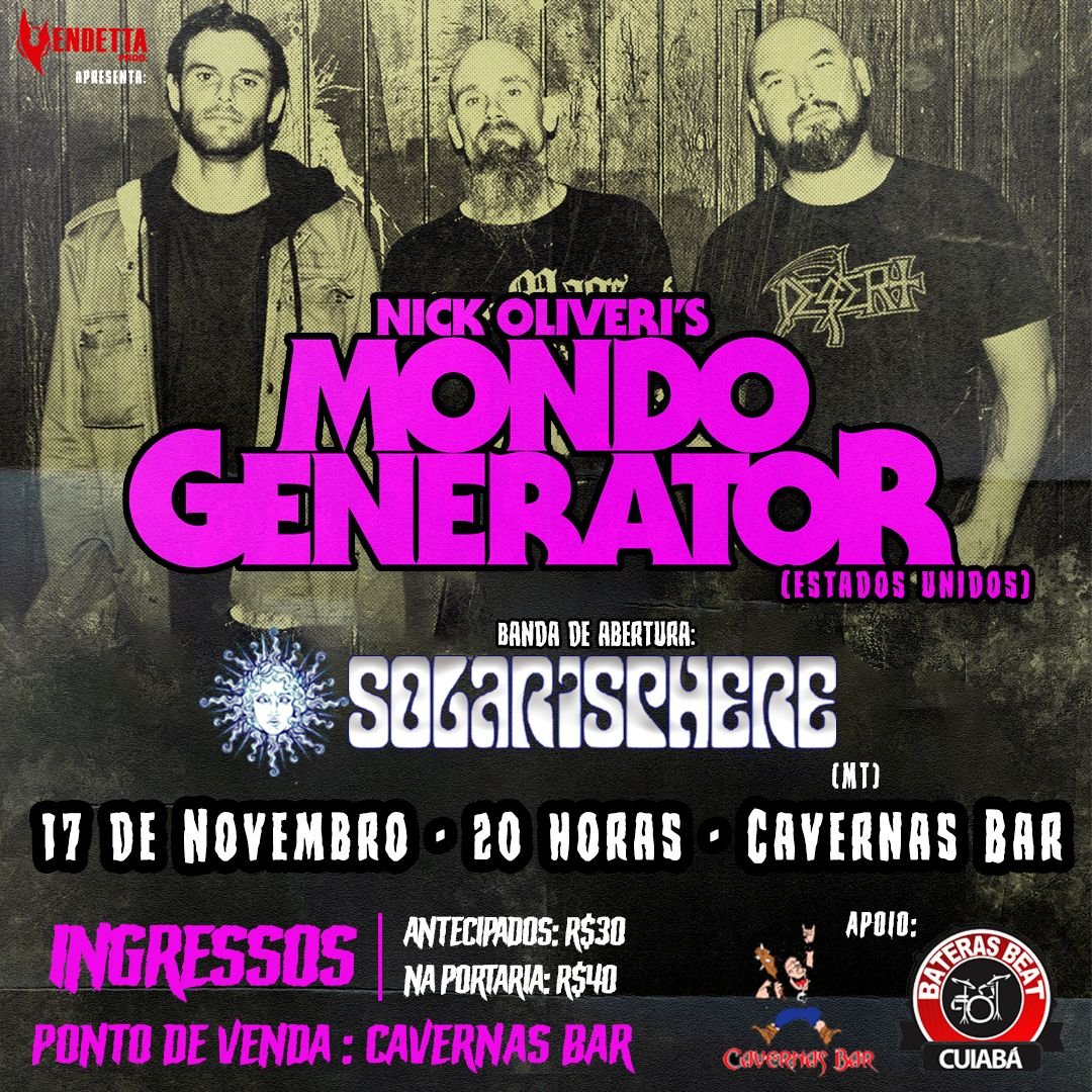 Mondo Generator: Ouça single do novo álbum - show em Cuiabá neste domingo